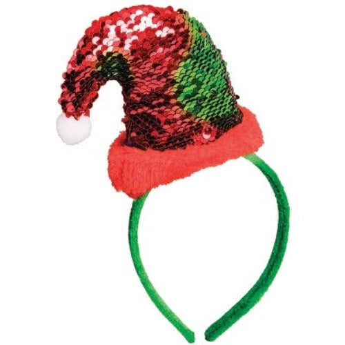 Magic Sequin Santa Hat-Headband | Chicago Costume Company