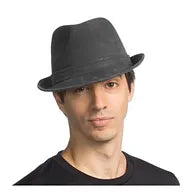 Leatherlike Black Fedora | Chicago Costume Company