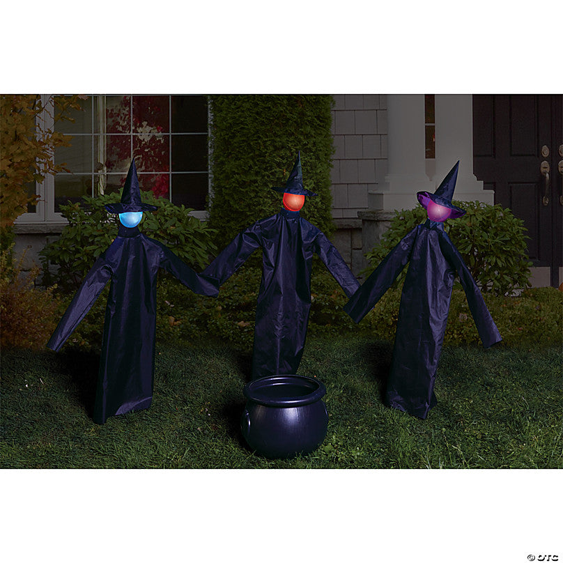 36" Light-Up & Color Change 3 Witty Lawn Witches | Chicago Costume Company
