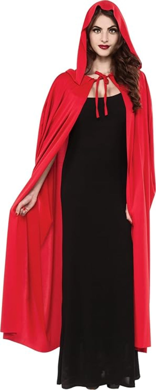 Full Length Hooded Red Cape - Adult | Chicago Costume Company