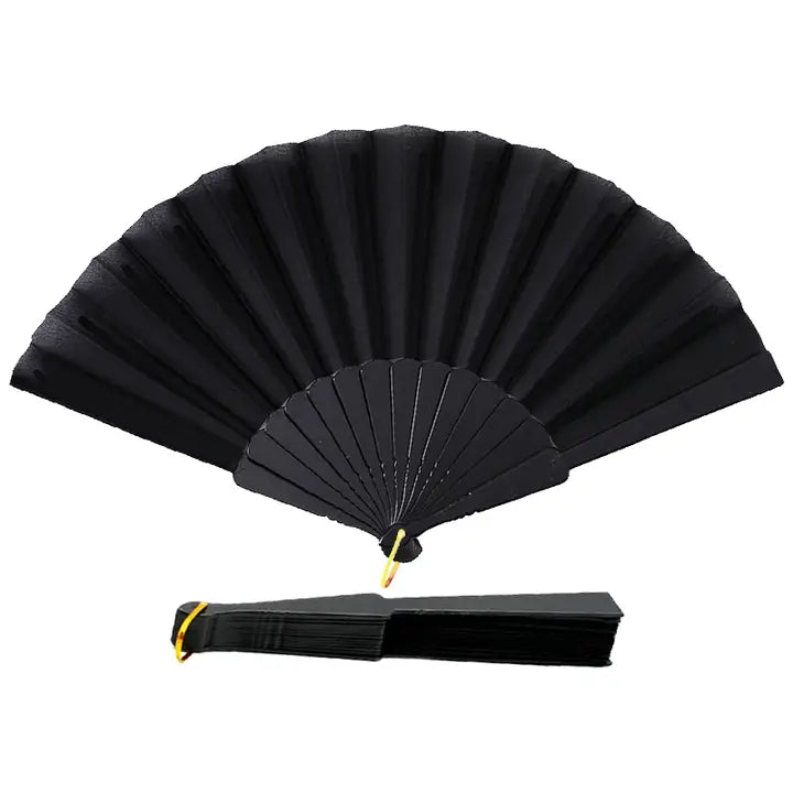 Black Hand-Held Folding Fan