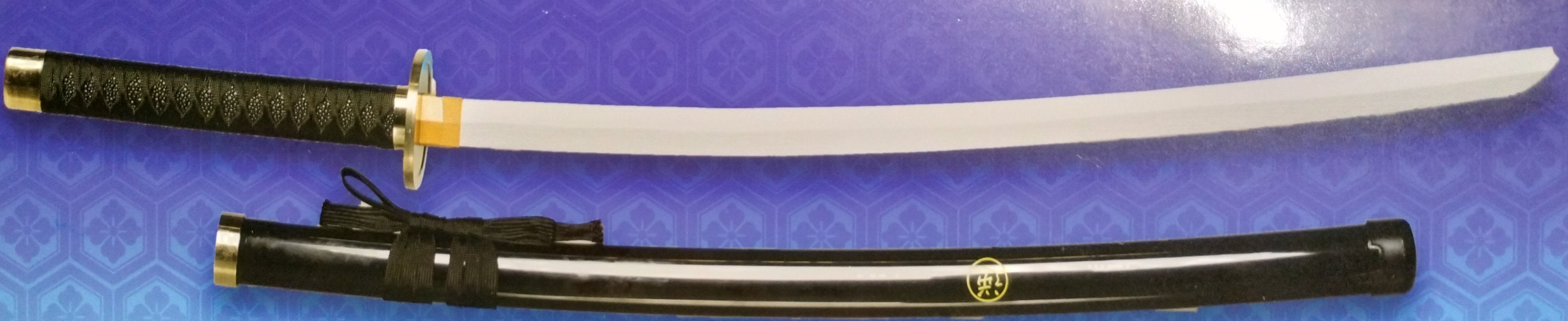 Deluxe Wooden Katana with Metal Embellishments and Locking Seath ...