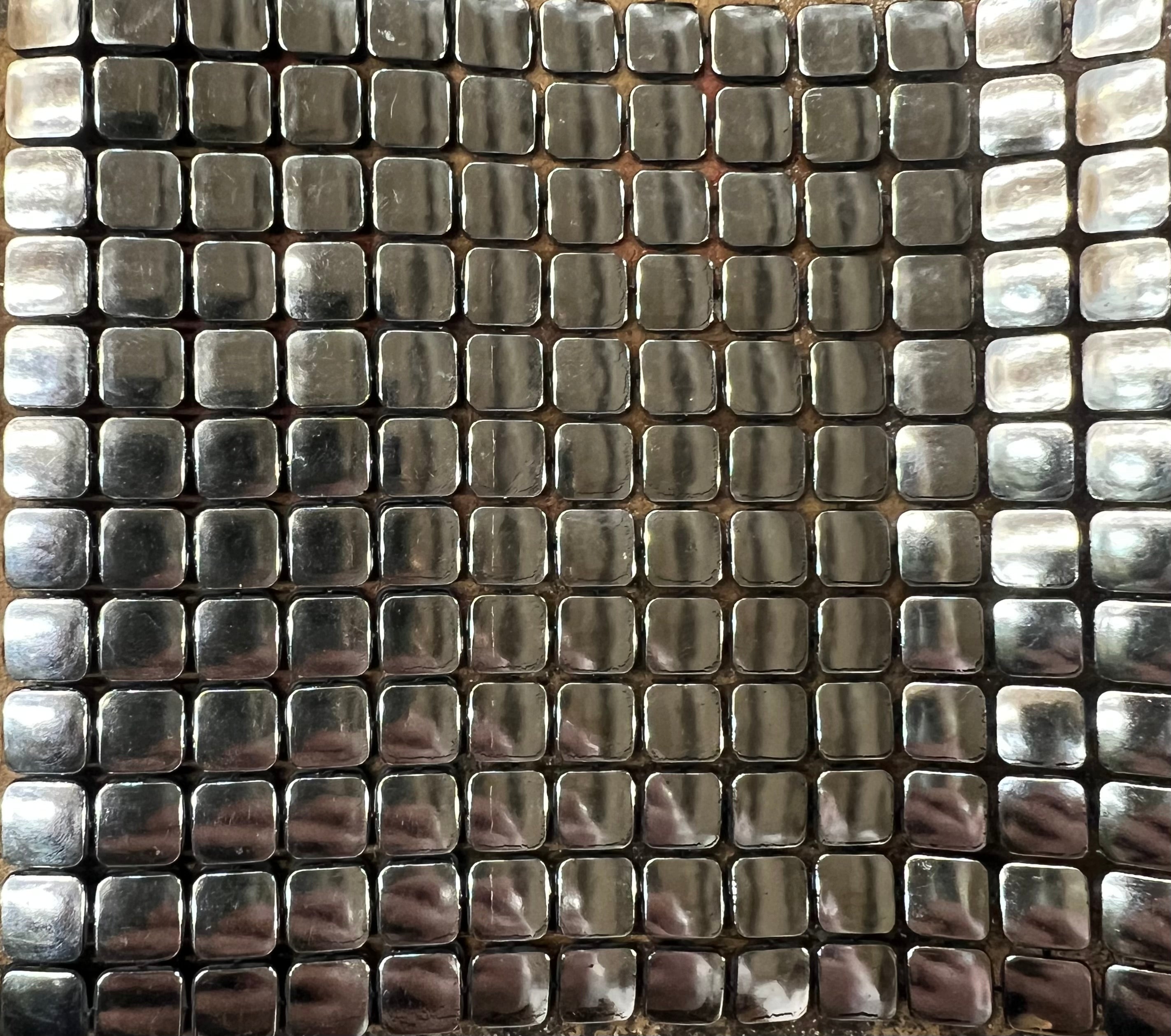 Plastic mesh silver square trim | Chicago Costume Company