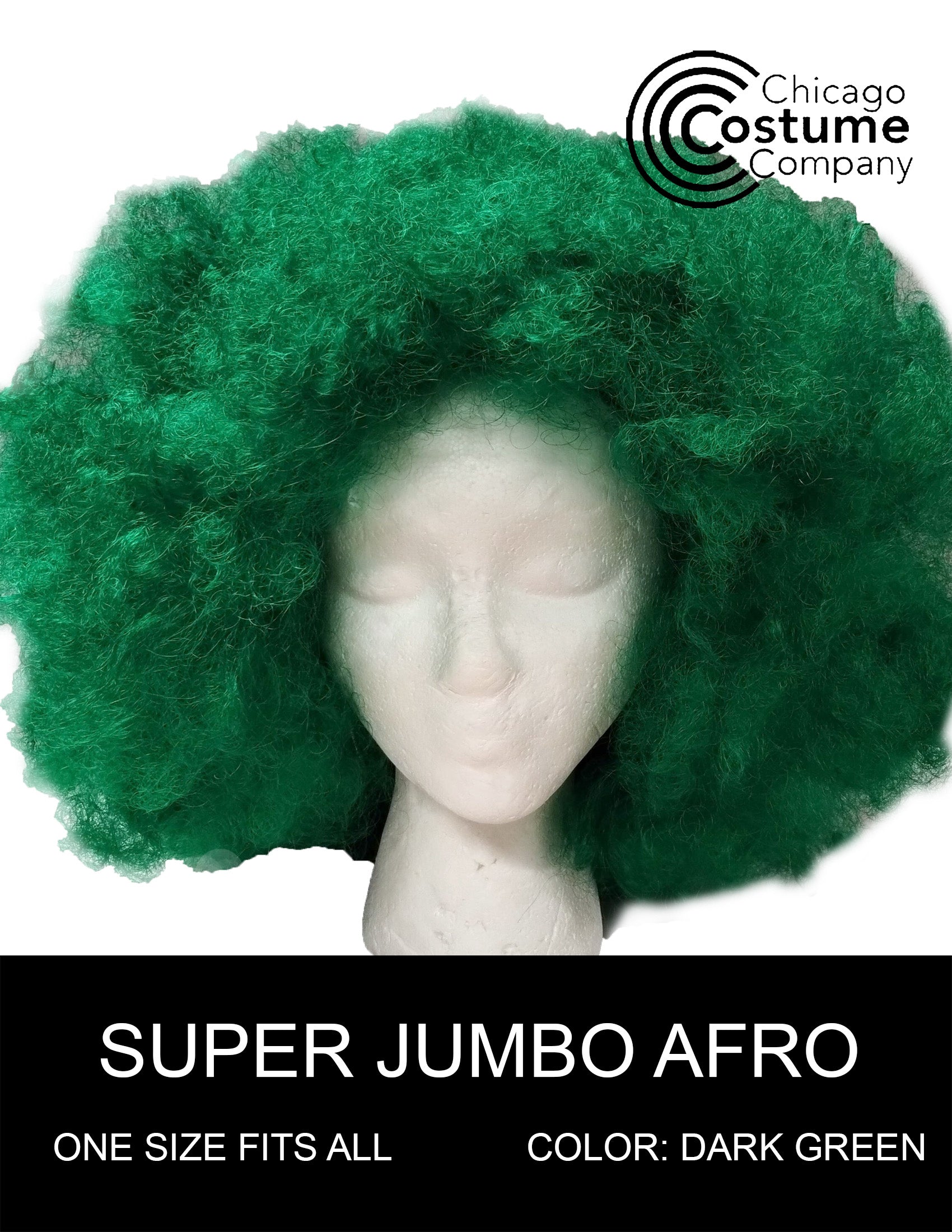 Super Jumbo Green Afro Wig | Chicago Costume Company