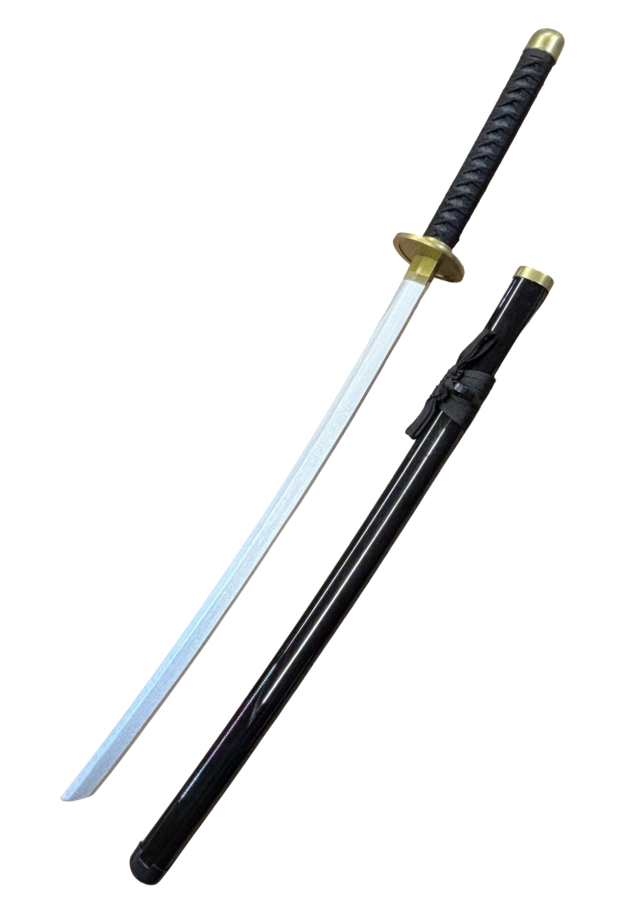 Deluxe Wooden Katana with Metal Embellishments and Locking Sheath ...