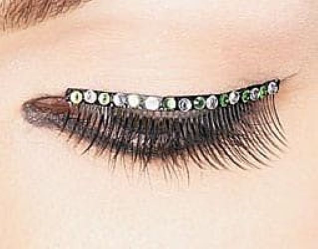 Pink/Green Gem Eyelashes | Chicago Costume Company