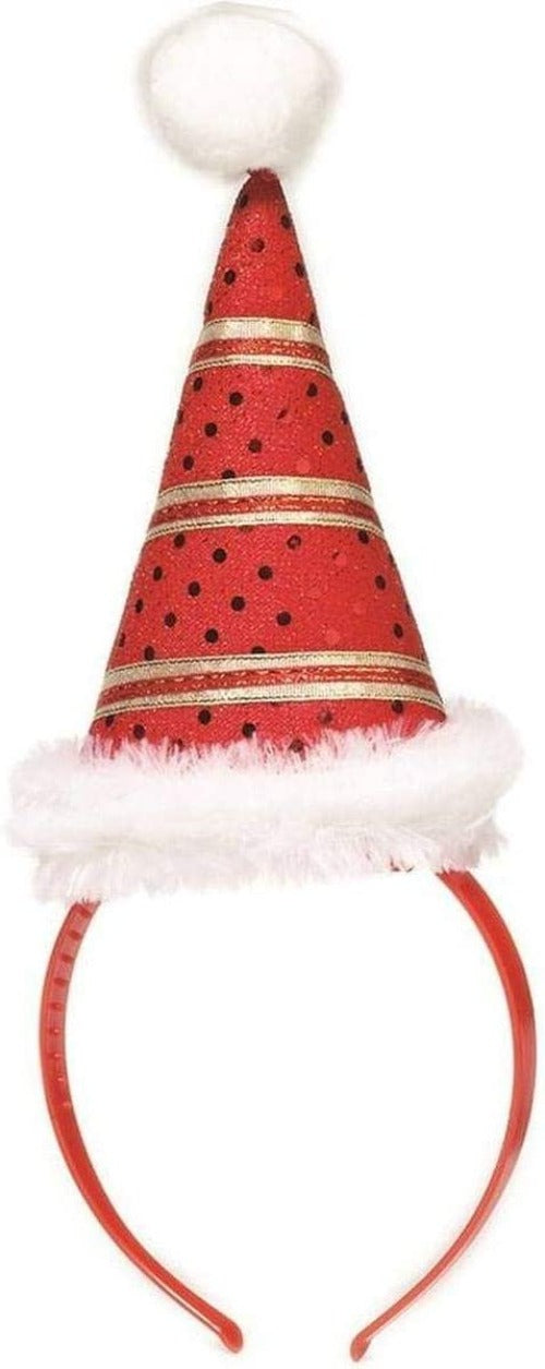 Santa Hat Headband with Gold Stripes | Chicago Costume Company