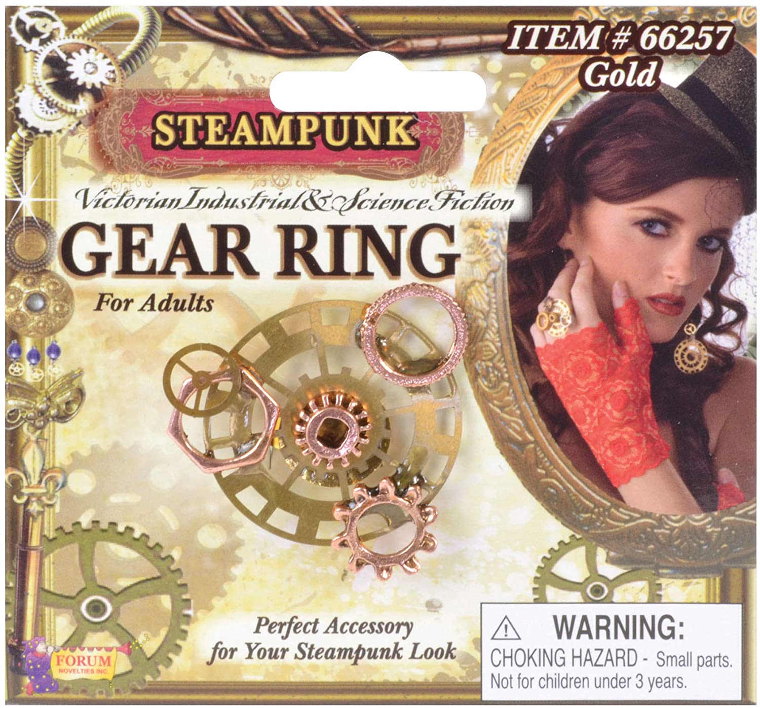 Steampunk Gear Ring Gold | Chicago Costume Company
