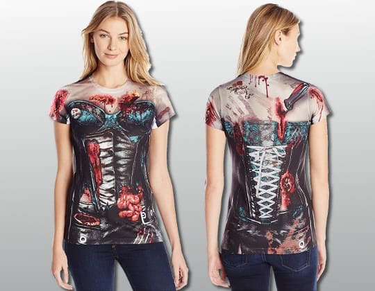 Zombie Corset Photorealistic Shirt | Chicago Costume Company