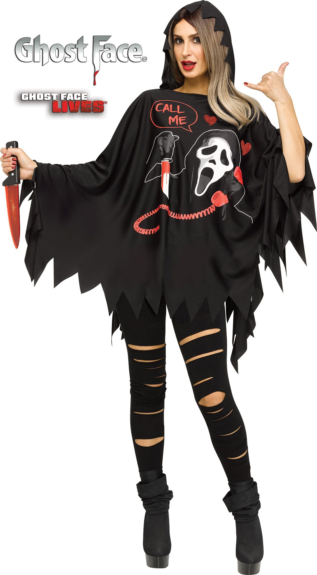 Ghost Face Hooded Poncho | Chicago Costume Company
