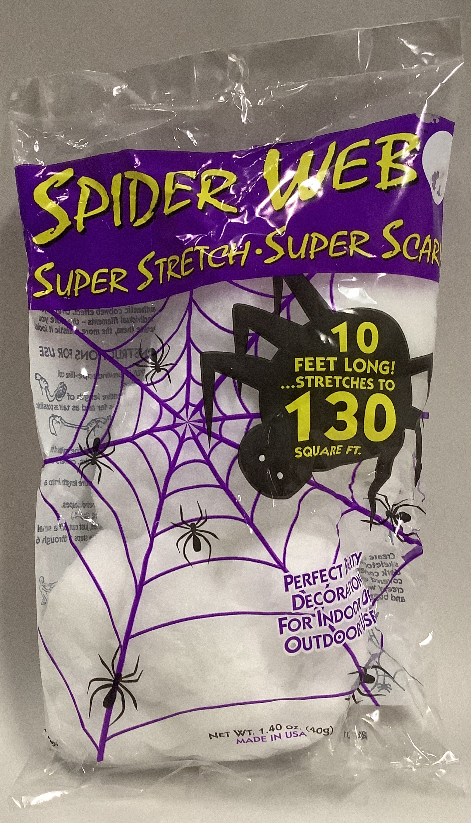 Super Stretch Spider Webs 130Sq Ft | Chicago Costume Company
