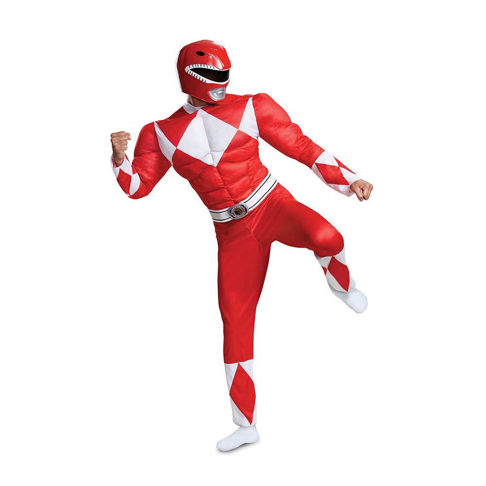 Red Ranger - Deluxe Muscle - Adult Costume | Chicago Costume Company