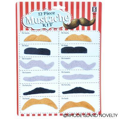 12 Piece Mustache Kit | Chicago Costume Company
