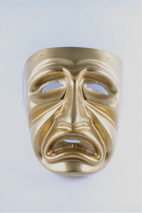 Gold Tragedy Plastic Mask | Chicago Costume Company