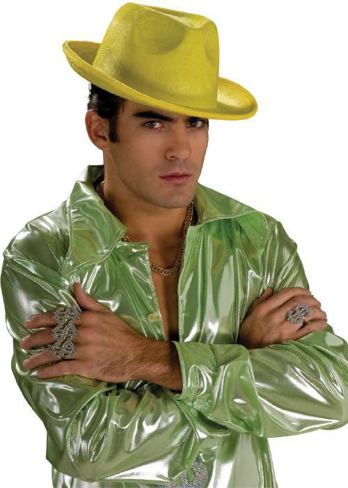 Neon Flocked Pimp Hat | Chicago Costume Company