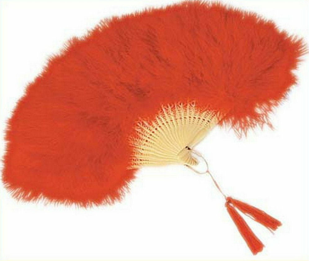Red Marabou Feather Fan | Chicago Costume Company