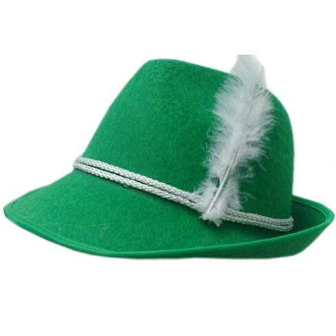 Oktoberfest Green Alpine Hat w- Ribbon | Chicago Costume Company