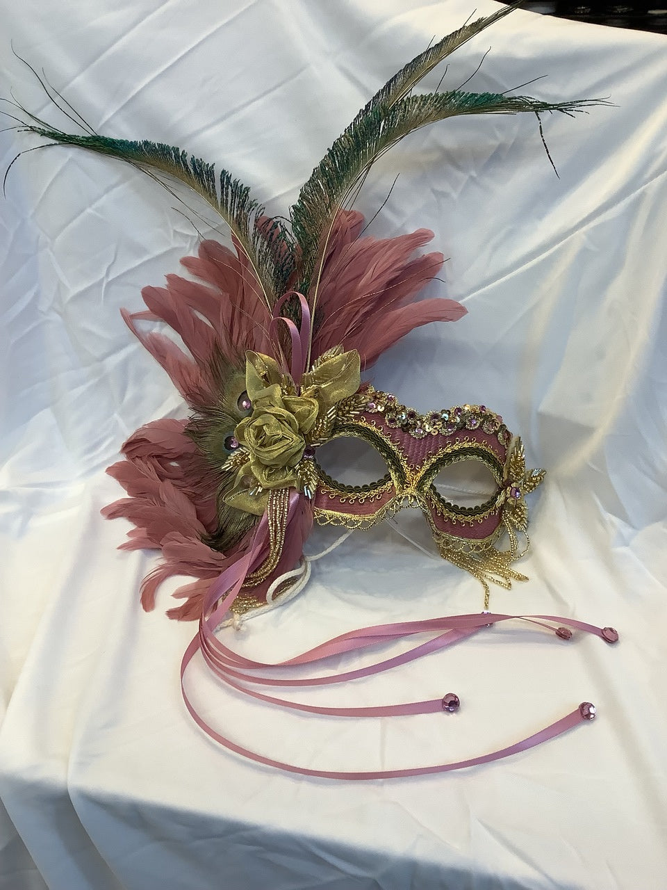 LaJolie Feathered Rose Mask | Chicago Costume Company