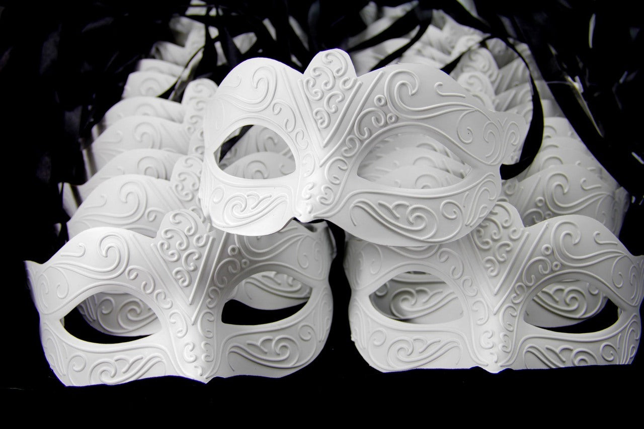 Paintable Masquerade Party Masks - 24Pcs Box Set
